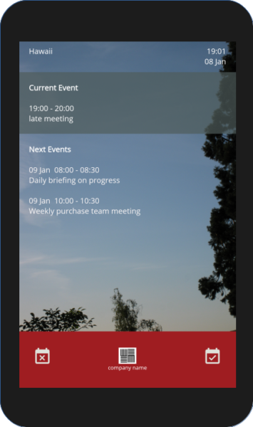 Meeting Room Schedule Display > A calendar display solution