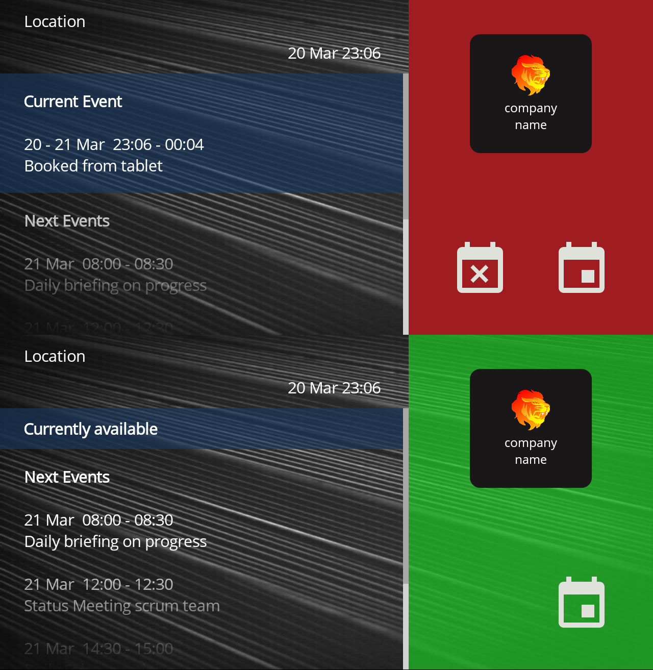 How to create an awesome custom look » Meeting Room Schedule