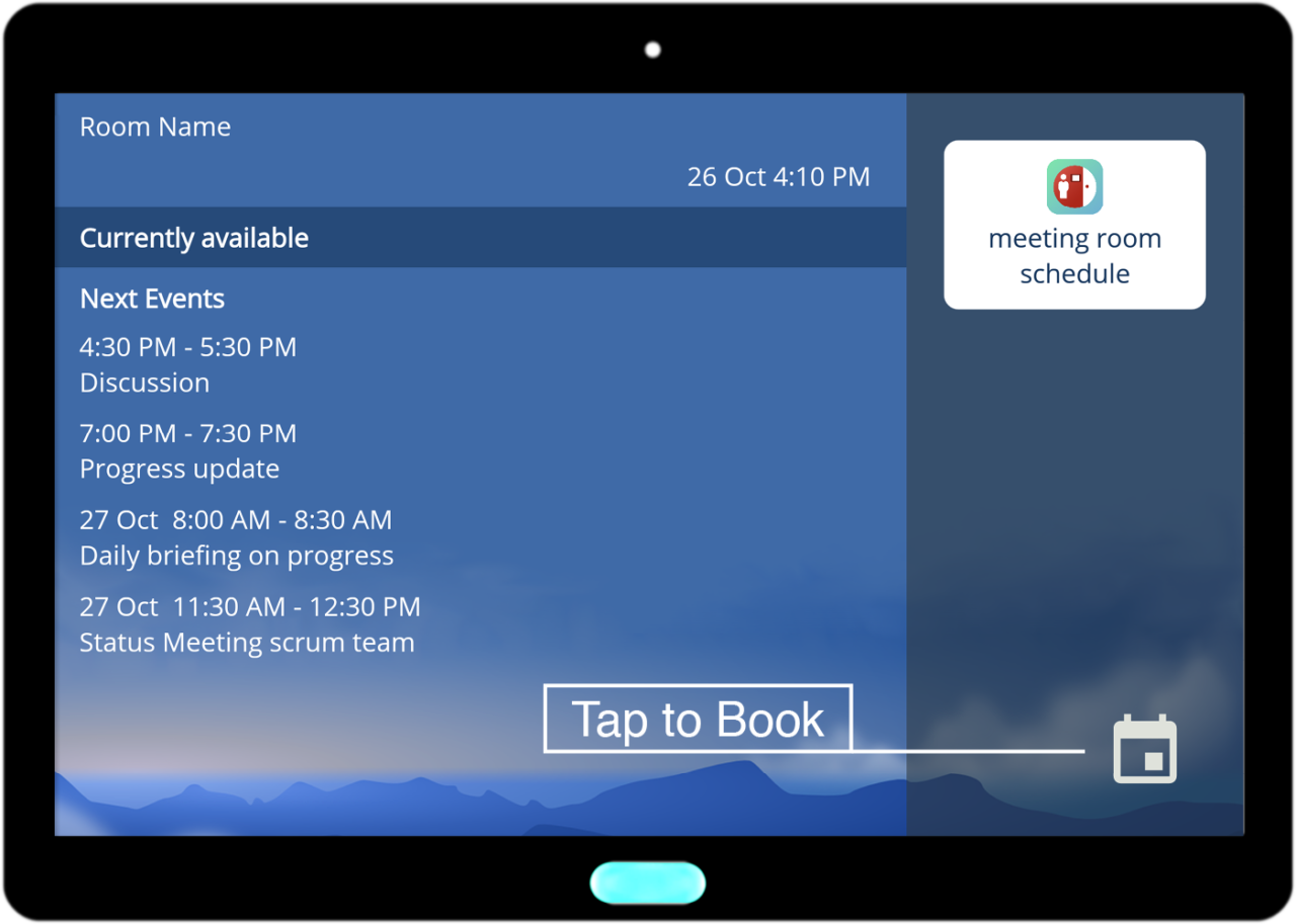 Features & Benefits > Meeting Room Schedule Display App