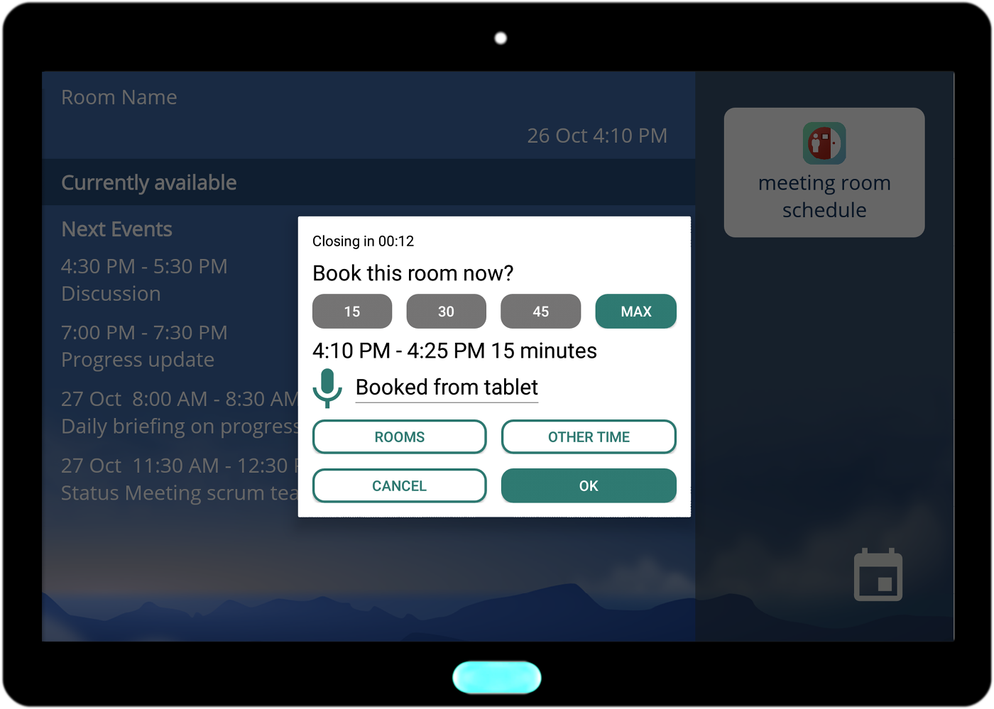 Features & Benefits > Meeting Room Schedule Display App