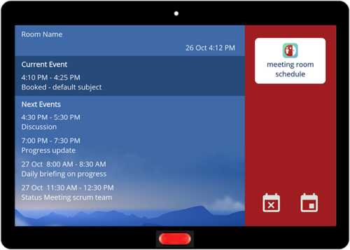 Features & Benefits > Meeting Room Schedule Display App