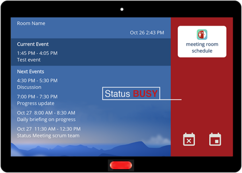 Features & Benefits > Meeting Room Schedule Display App