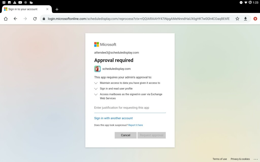 Admin approval is required to give consent to the app » Meeting Room ...