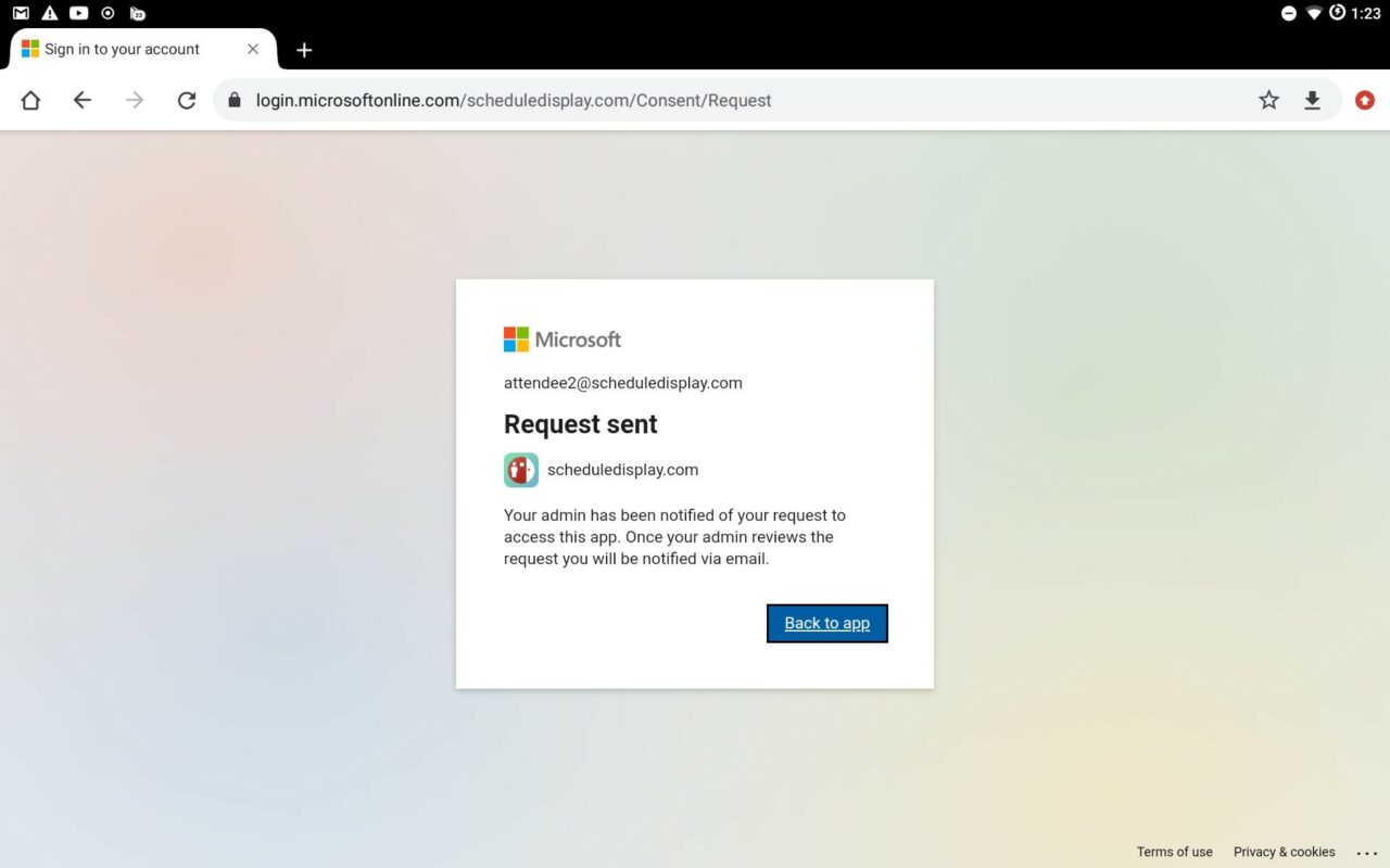 Admin approval is required to give consent to the app » Meeting Room ...